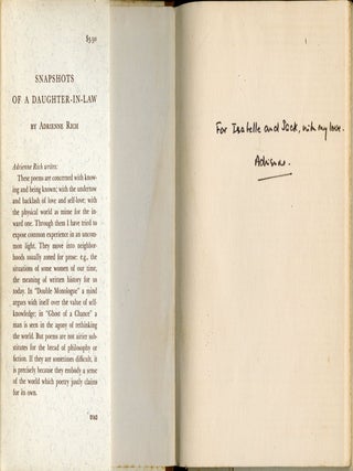 Snapshots of a Daughter-in-Law: Poems, 1954-1962 | Rich Adrienne ...